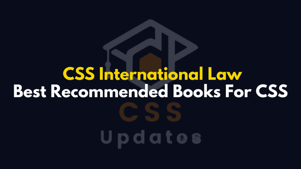 International Law Books for CSS [PDF] - CSS Updates